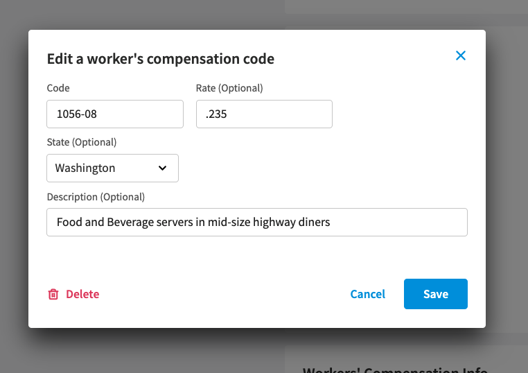 Workers' Compensation Codes